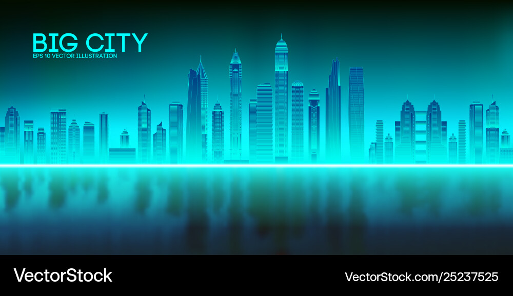 Retro Cyberpunk Cityscape Royalty Free Vector Image