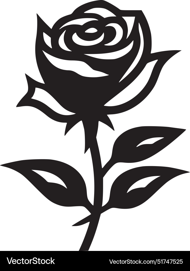 Rose - minimalist and flat logo Royalty Free Vector Image