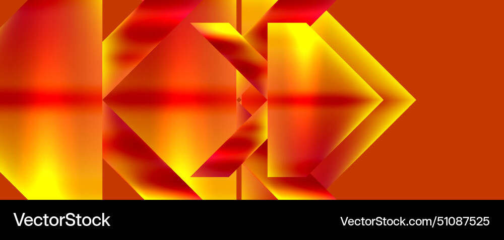 Vibrant red and yellow triangle pattern on an Vector Image