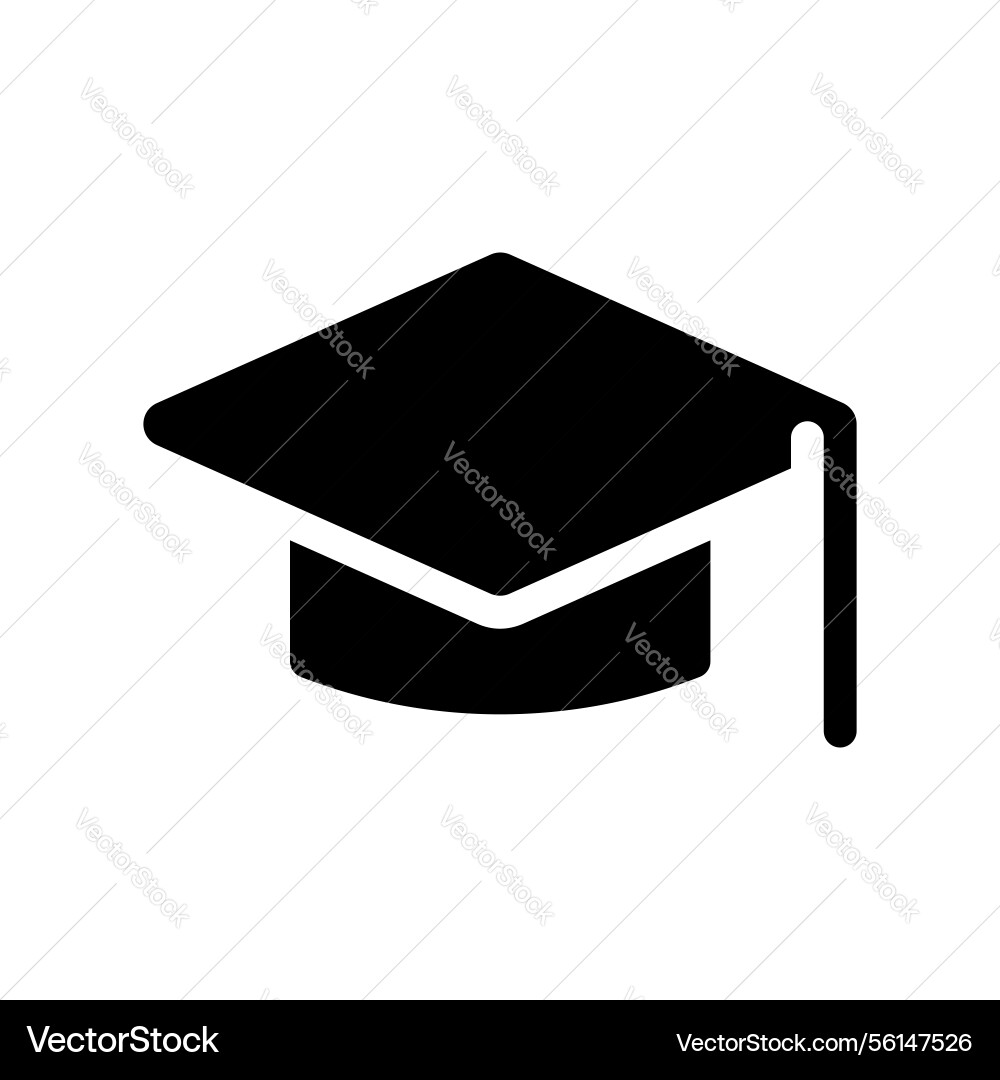 A simple icon that symbolizes student cap Vector Image