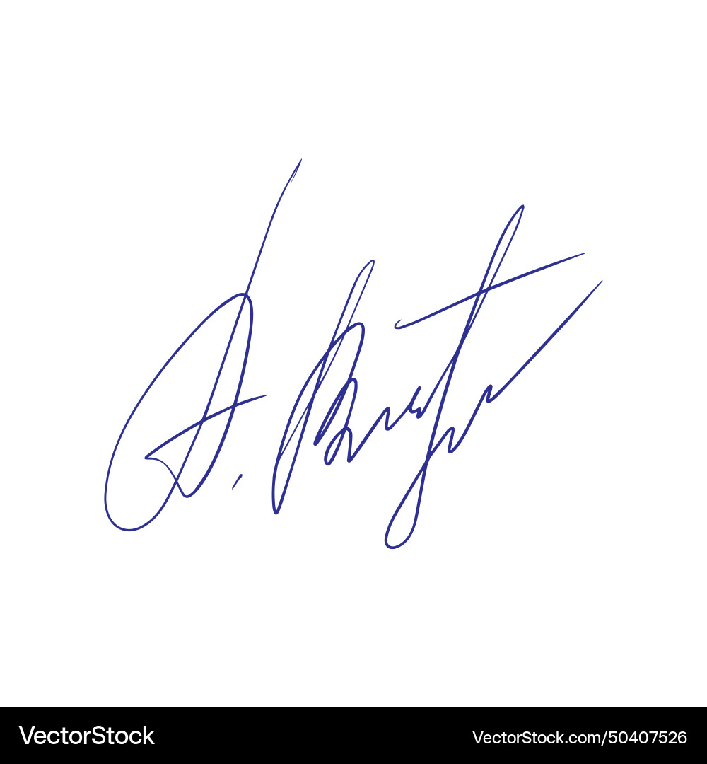 Autograph hand drawn handwritten signature Vector Image