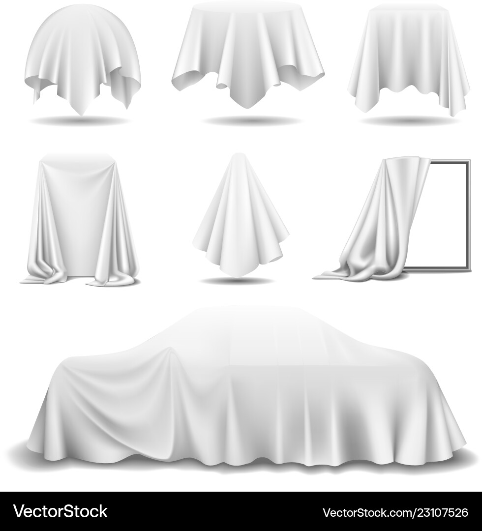 Cloth covered objects realistic set Royalty Free Vector