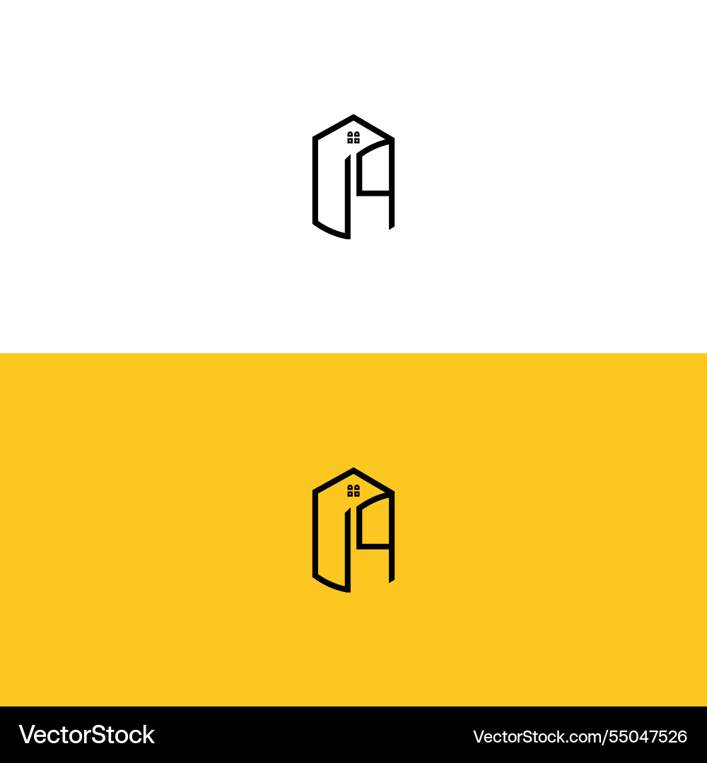 Creative initial up letters box house logo Vector Image