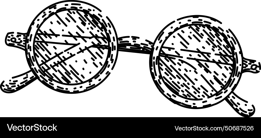 Glasses reading sketch hand drawn Royalty Free Vector Image
