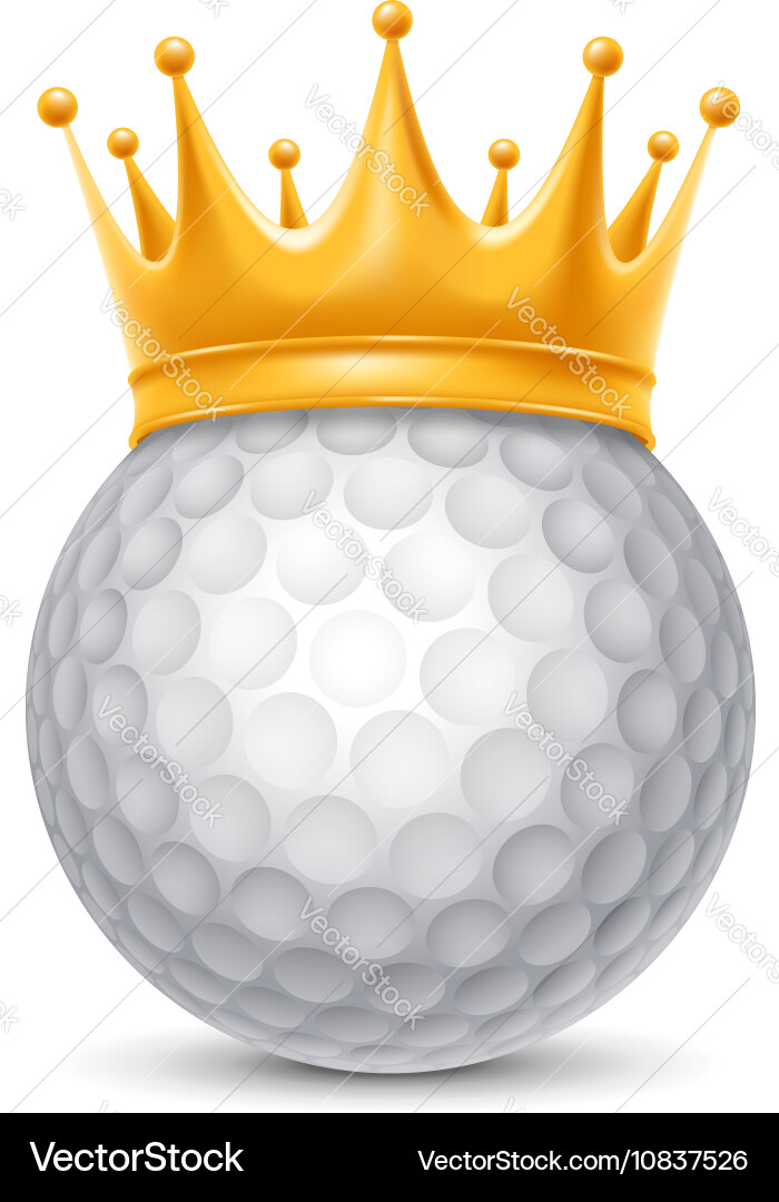 Golf ball in crown Royalty Free Vector Image - VectorStock