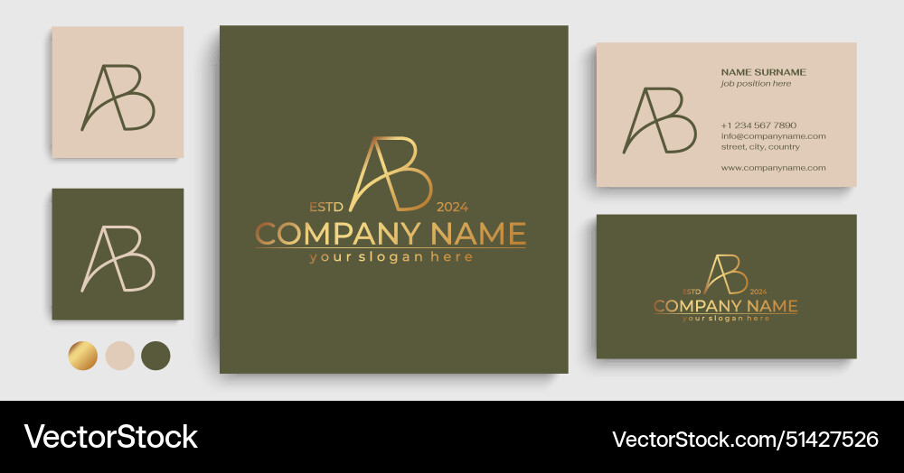 Logo ab letter template elements personal Vector Image