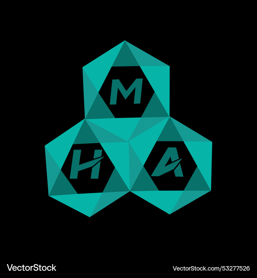 Mha creative minimalist letter logo unique Vector Image