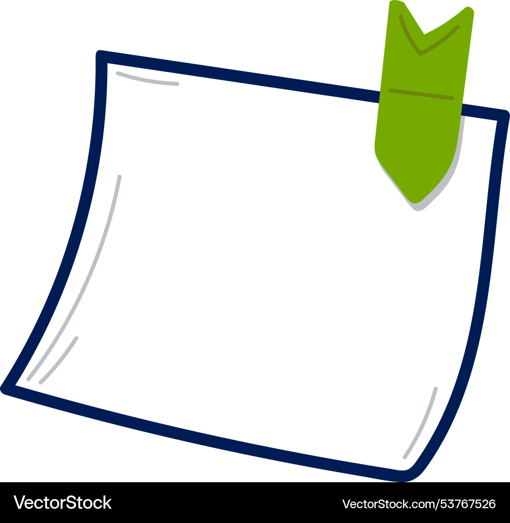 Paper note sheet with sticker Royalty Free Vector Image