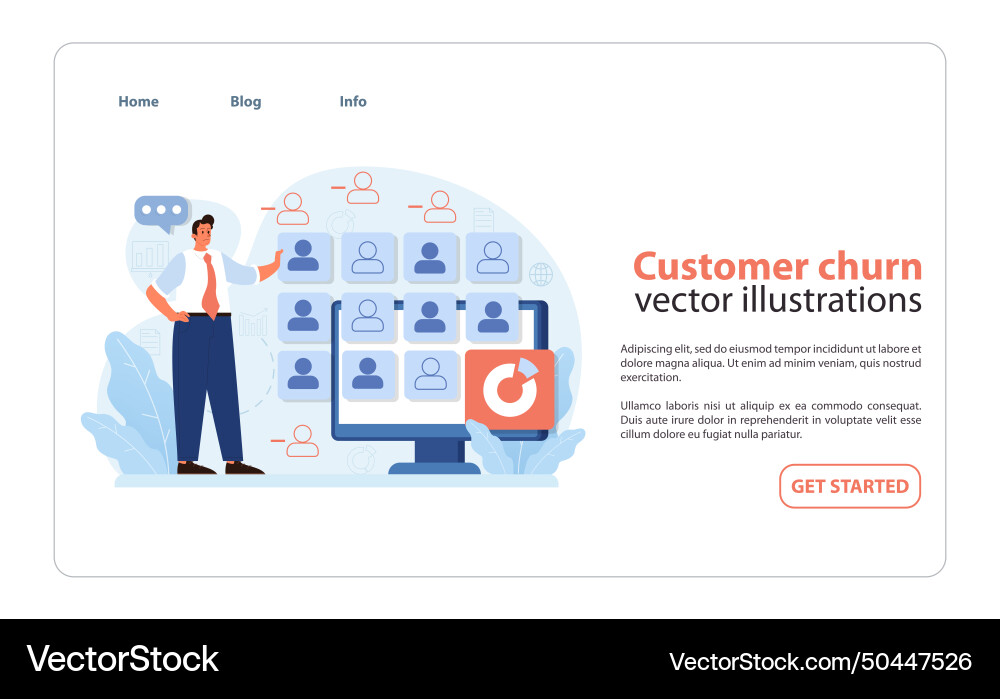 Professional analyzing customer churn on a digital