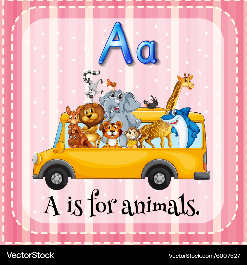 Alphabet a is for animals – Royalty-Free Vector | VectorStock