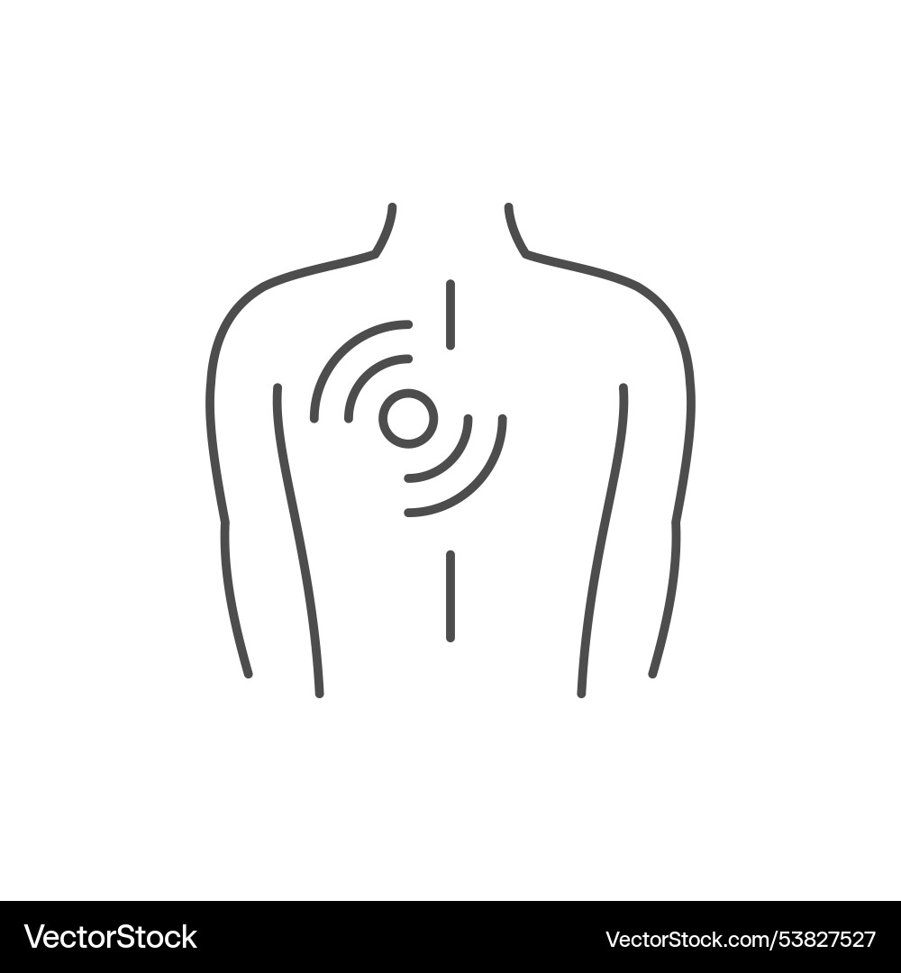 Back pain line outline icon Royalty Free Vector Image