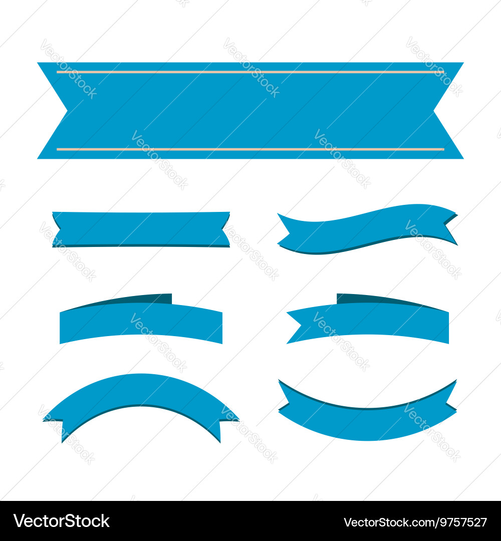 Blue ribbon banners set Royalty Free Vector Image