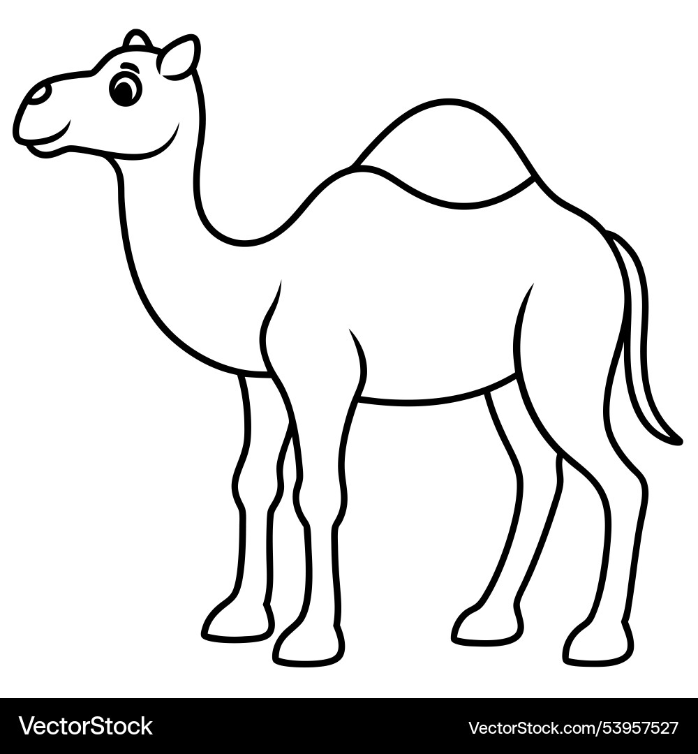 Camel line art design Royalty Free Vector Image