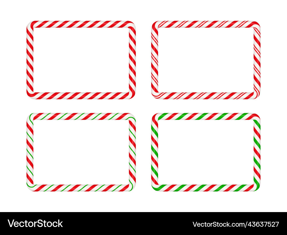 Candy Cane Christmas Frame Royalty Free Vector Image