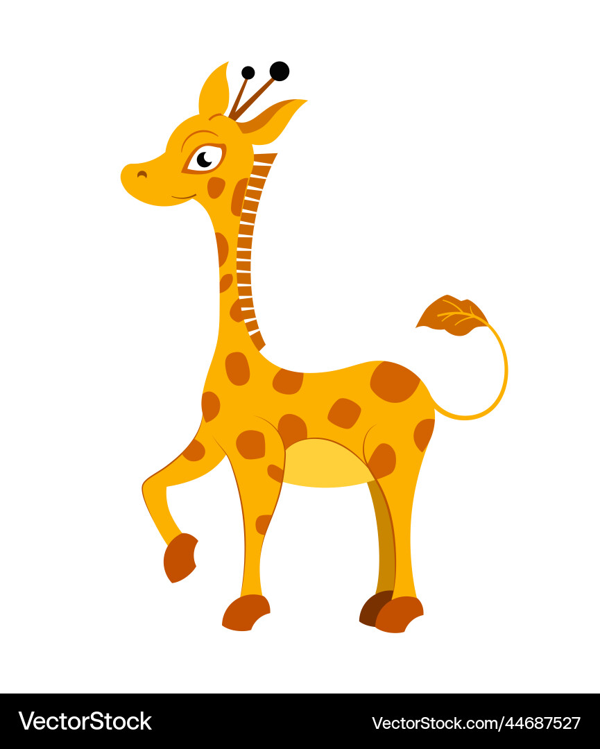 Cute baby giraffe character flat cartoon Vector Image
