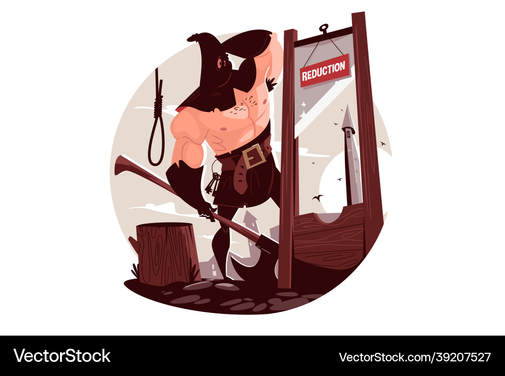 Medieval man executioner Royalty Free Vector Image