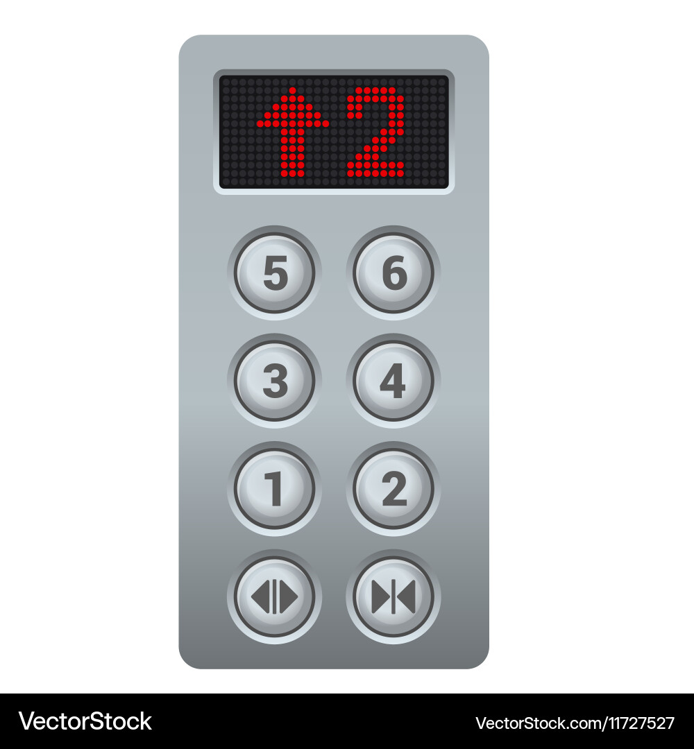 Steel elevator buttons panel Royalty Free Vector Image
