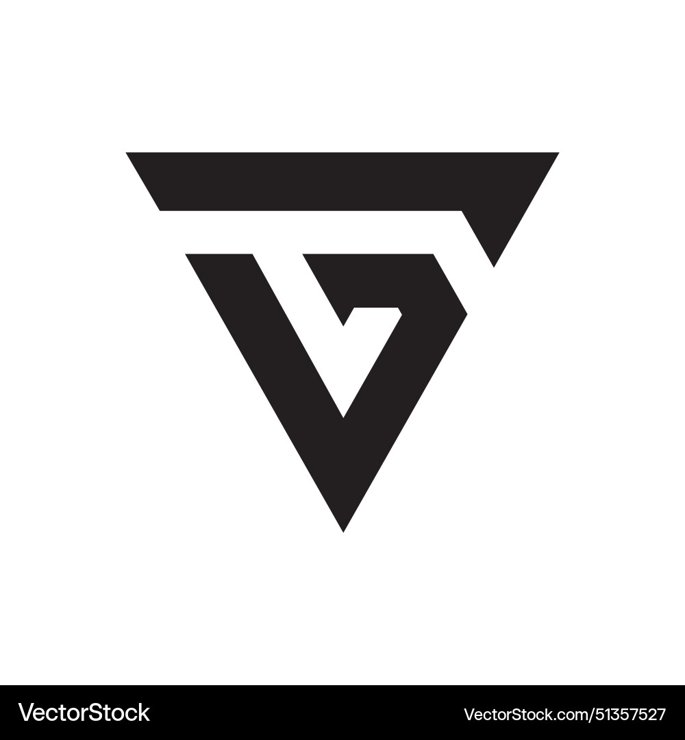 Triangle letter g with modern unique shapes Vector Image