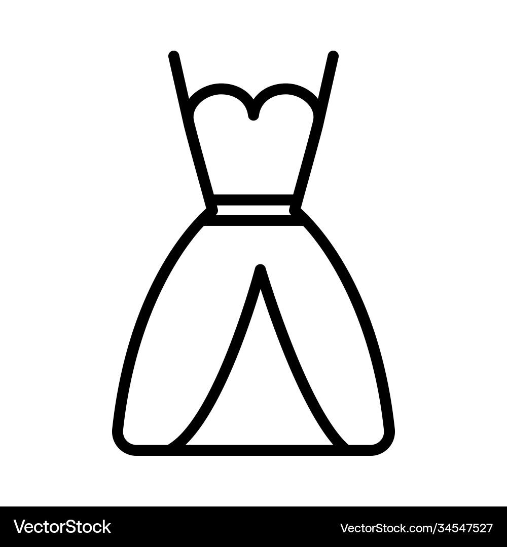 Wedding dress icon on white background Royalty Free Vector