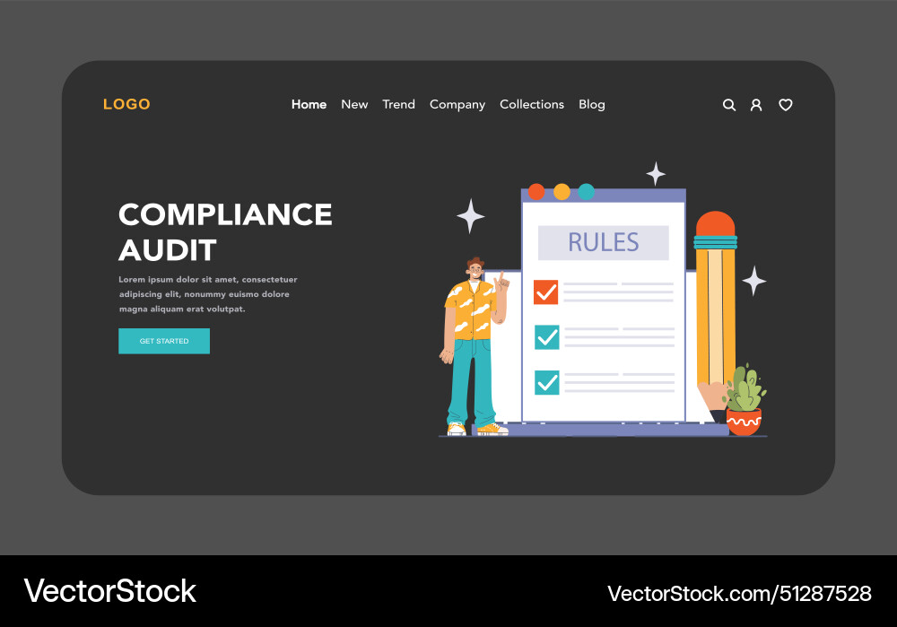 Compliance audit concept flat Royalty Free Vector Image
