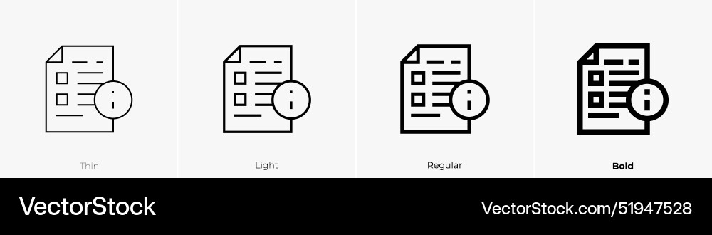 Information icon thin light regular and bold Vector Image