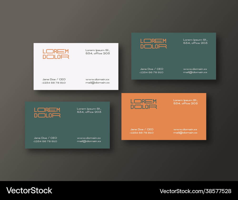 Modern four business cards template realistic Vector Image