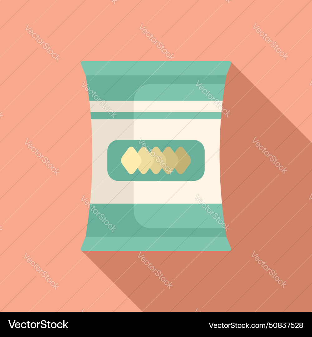 Shop snack pack icon flat sweet lunch Royalty Free Vector
