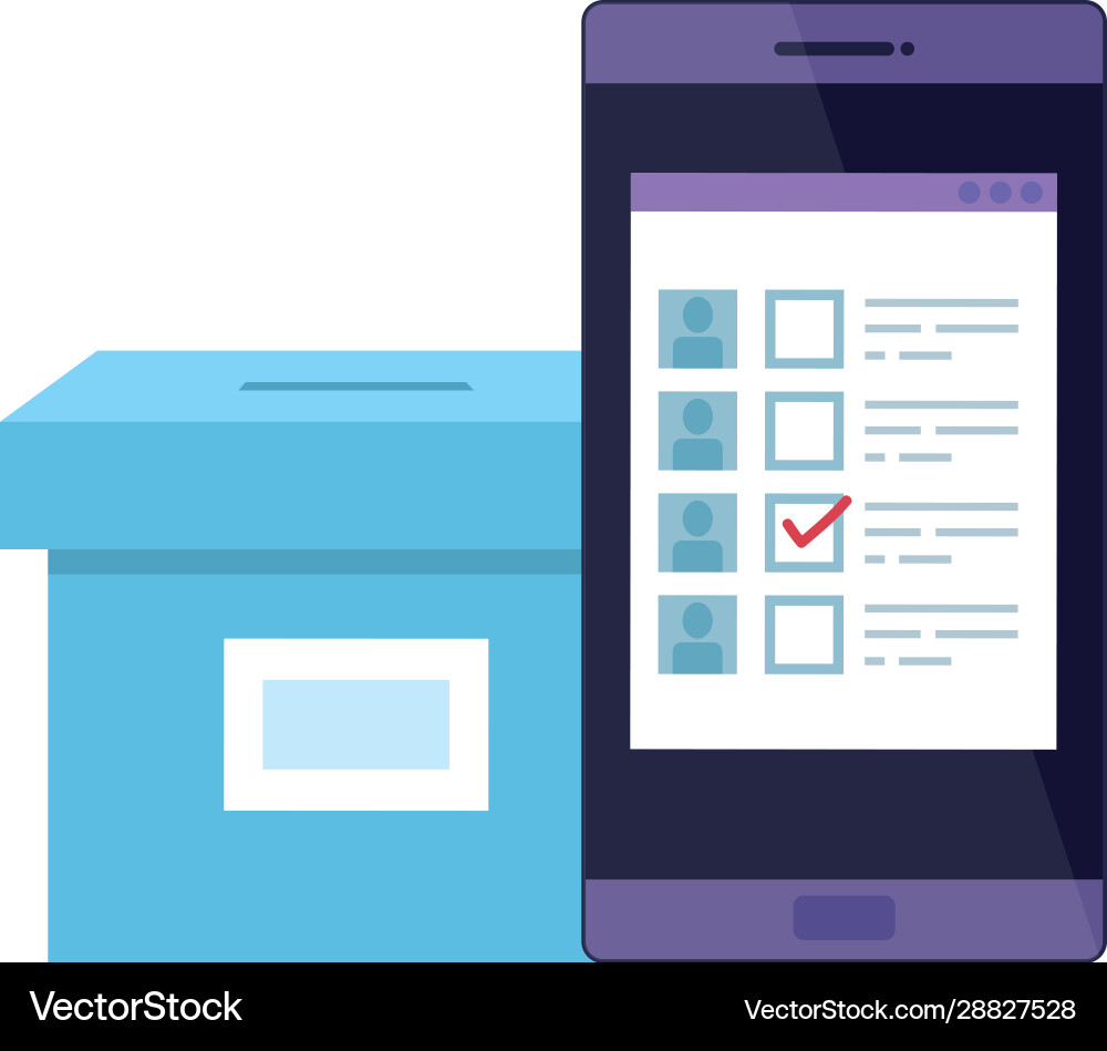 Smartphone for vote online isolated icon Vector Image