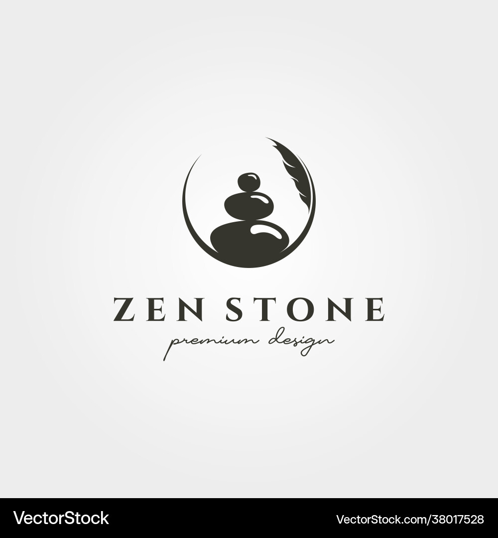 Zen stone silhouette logo symbol design creative Vector Image