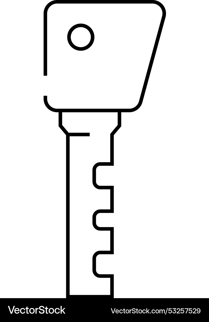 Ancient key line icon Royalty Free Vector Image