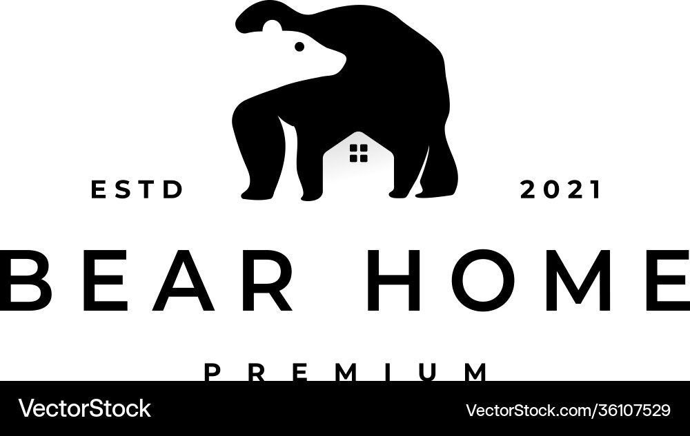 Bear home logo symbol design Lizenzfreies Vektorbild