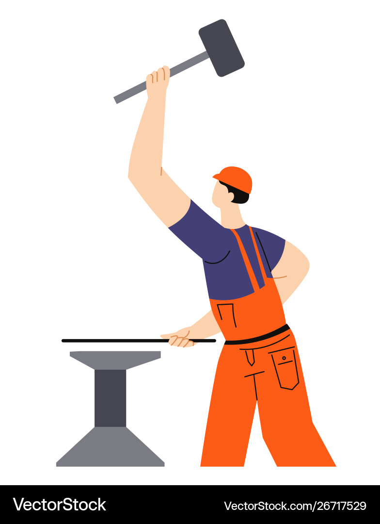 Blacksmith craft building or construction works Vector Image