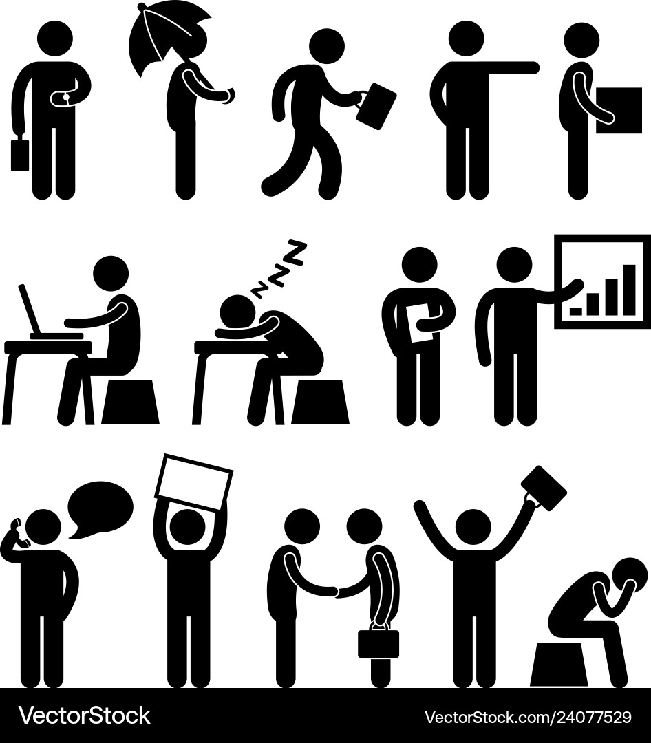 Business finance office workplace man working Vector Image