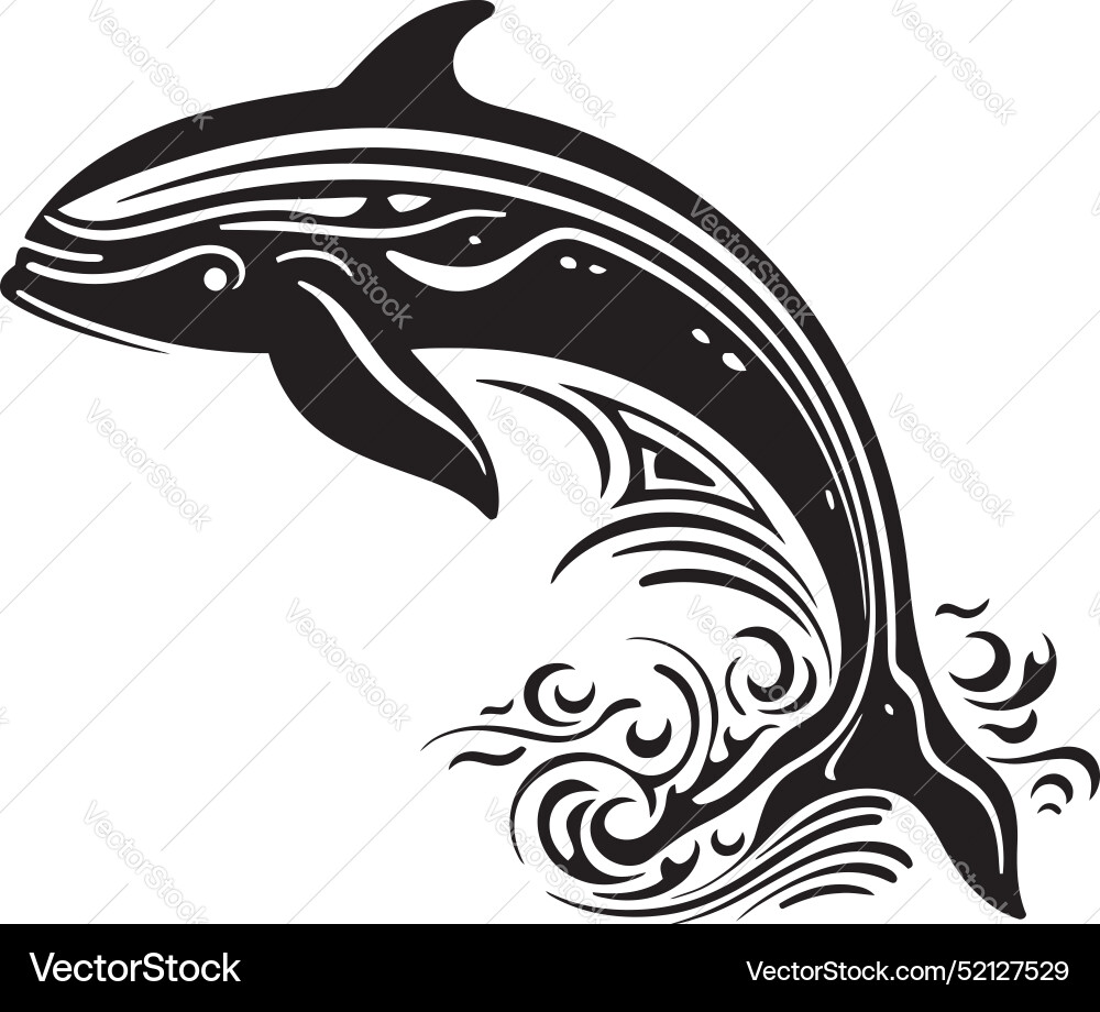 Celestial cetacean iconic whale graphic maritime Vector Image