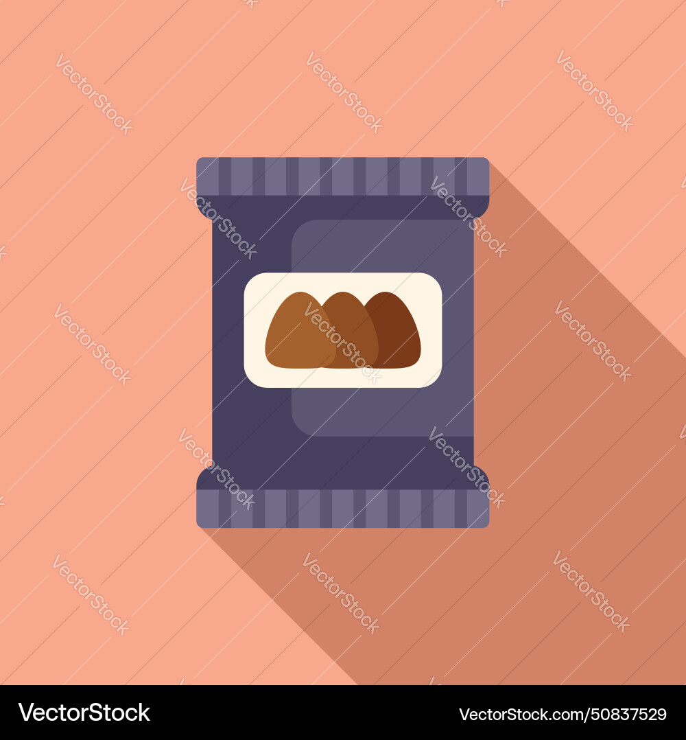 Chocolate snack pack icon flat sweet candy Vector Image
