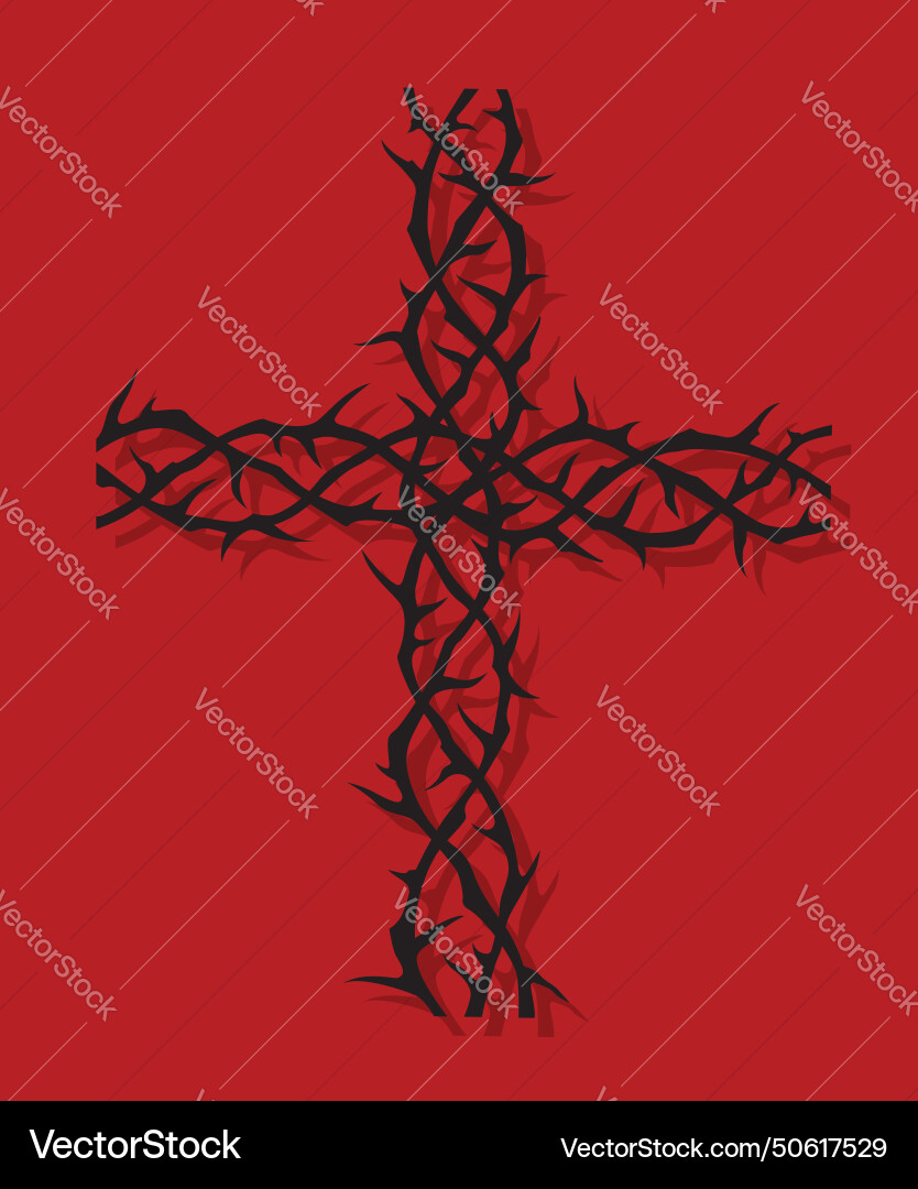 Cross of thorns image Royalty Free Vector Image