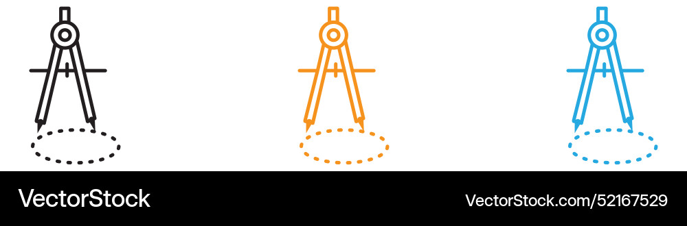 Geometric compass icon logo set collection Vector Image