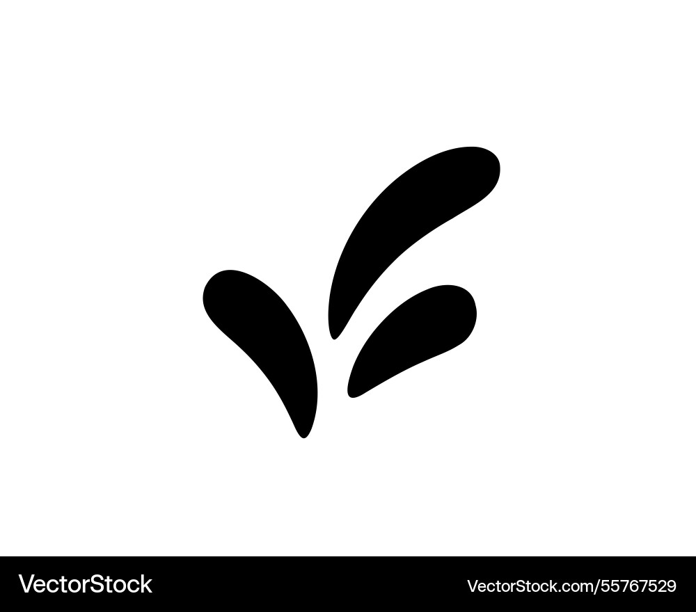 Simple black nature-inspired leaf shape design Vector Image