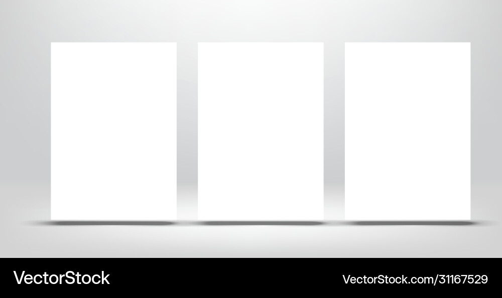 Three poster mockup Royalty Free Vector Image - VectorStock
