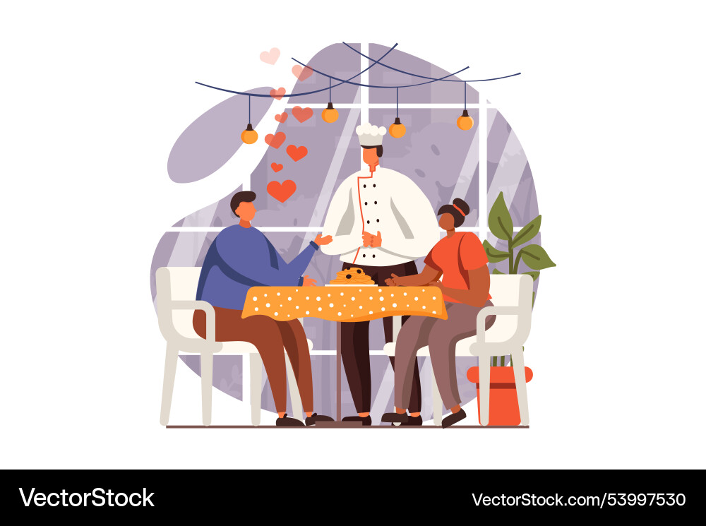 Cooking and restaurant web concept in flat design Vector Image