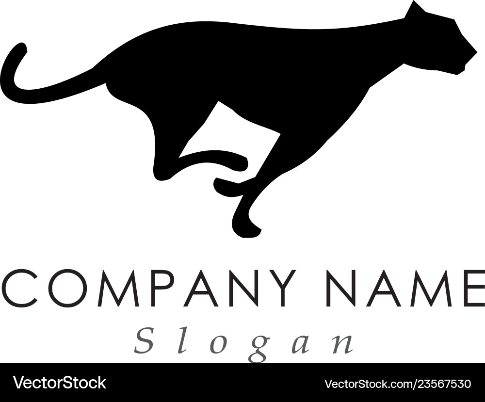 Feline running logo Royalty Free Vector Image - VectorStock