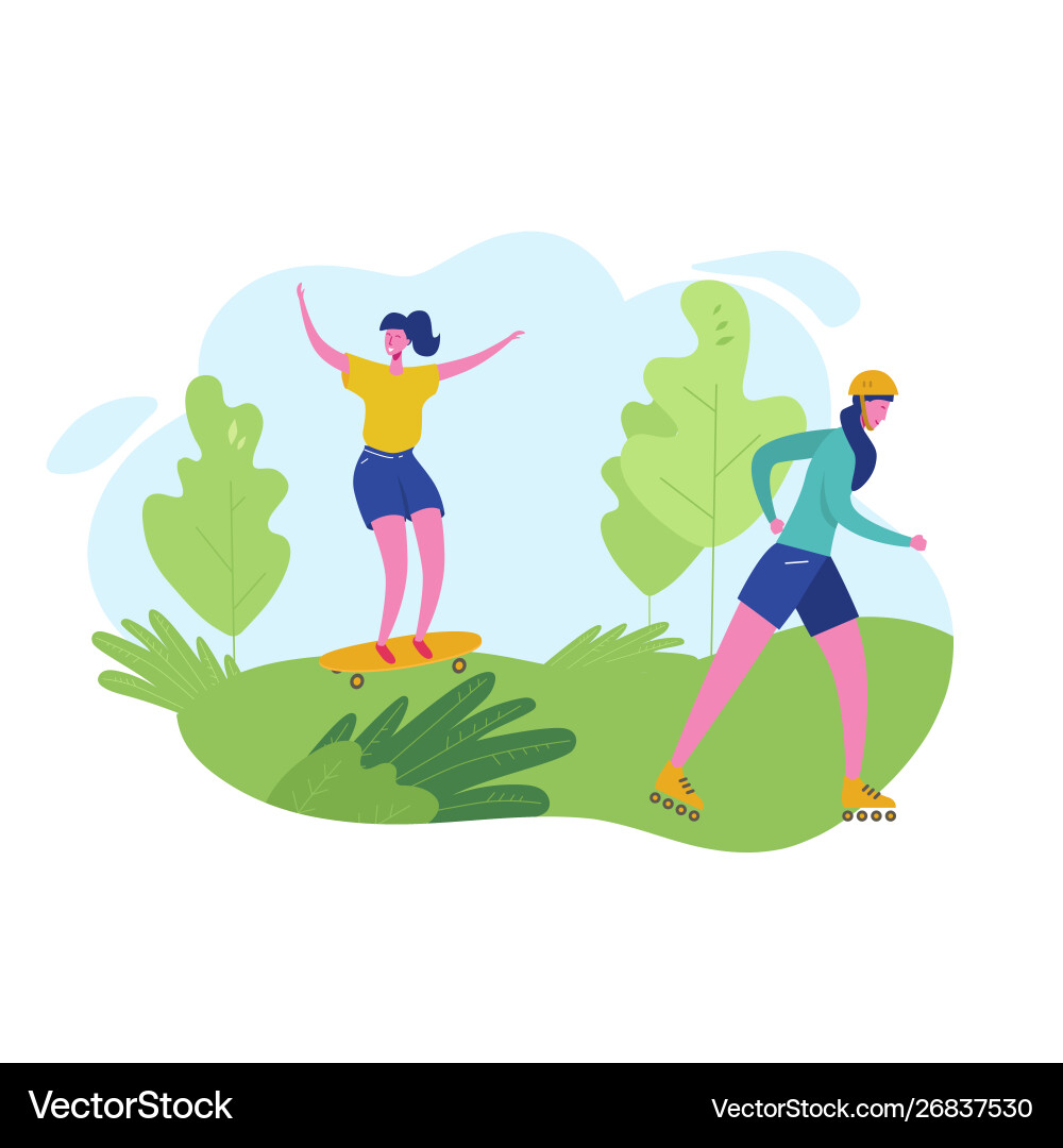 Group people performing sports activities Vector Image