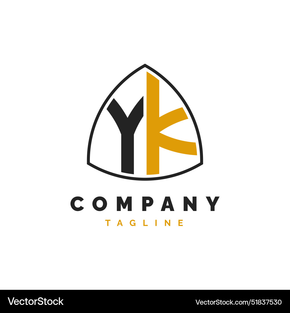 Initial letter yk logo design alphabet Royalty Free Vector