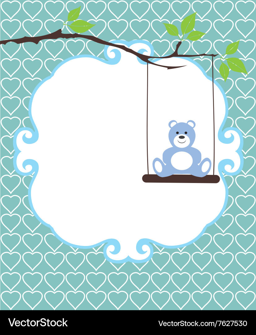 Invitation card bear Royalty Free Vector Image