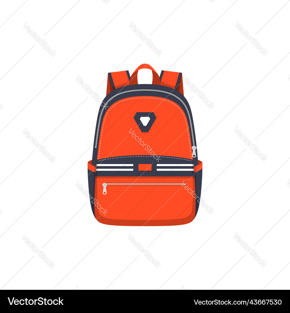 School bag backpack red rucksack or handbag icon Vector Image