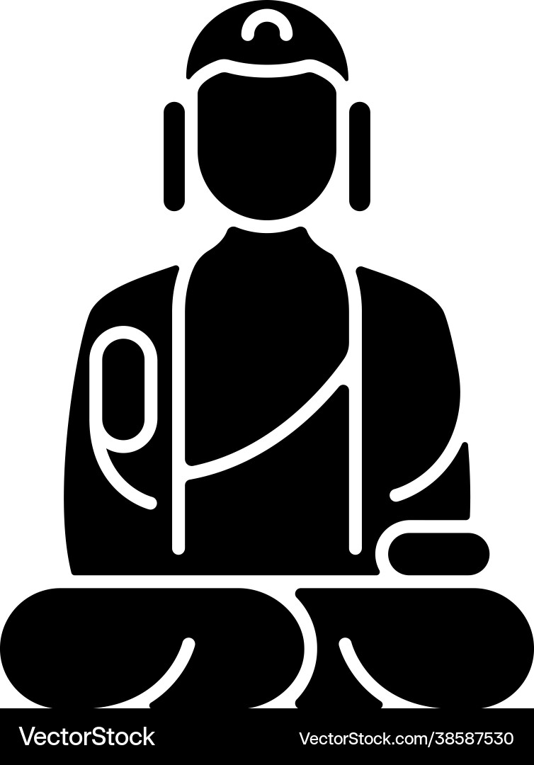 Shan buddha museum black glyph icon Royalty Free Vector