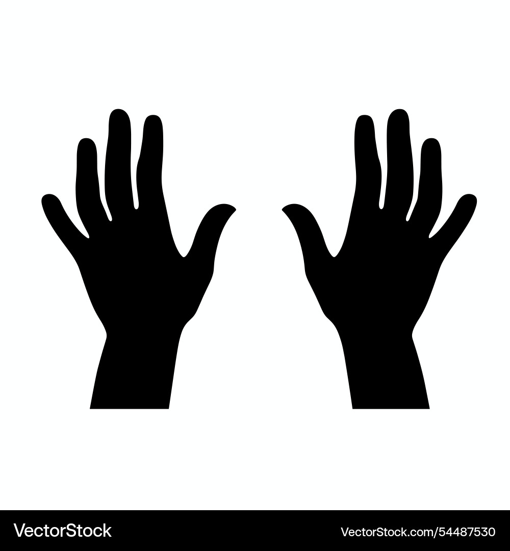 Two hands are raised with palms facing outward an Vector Image