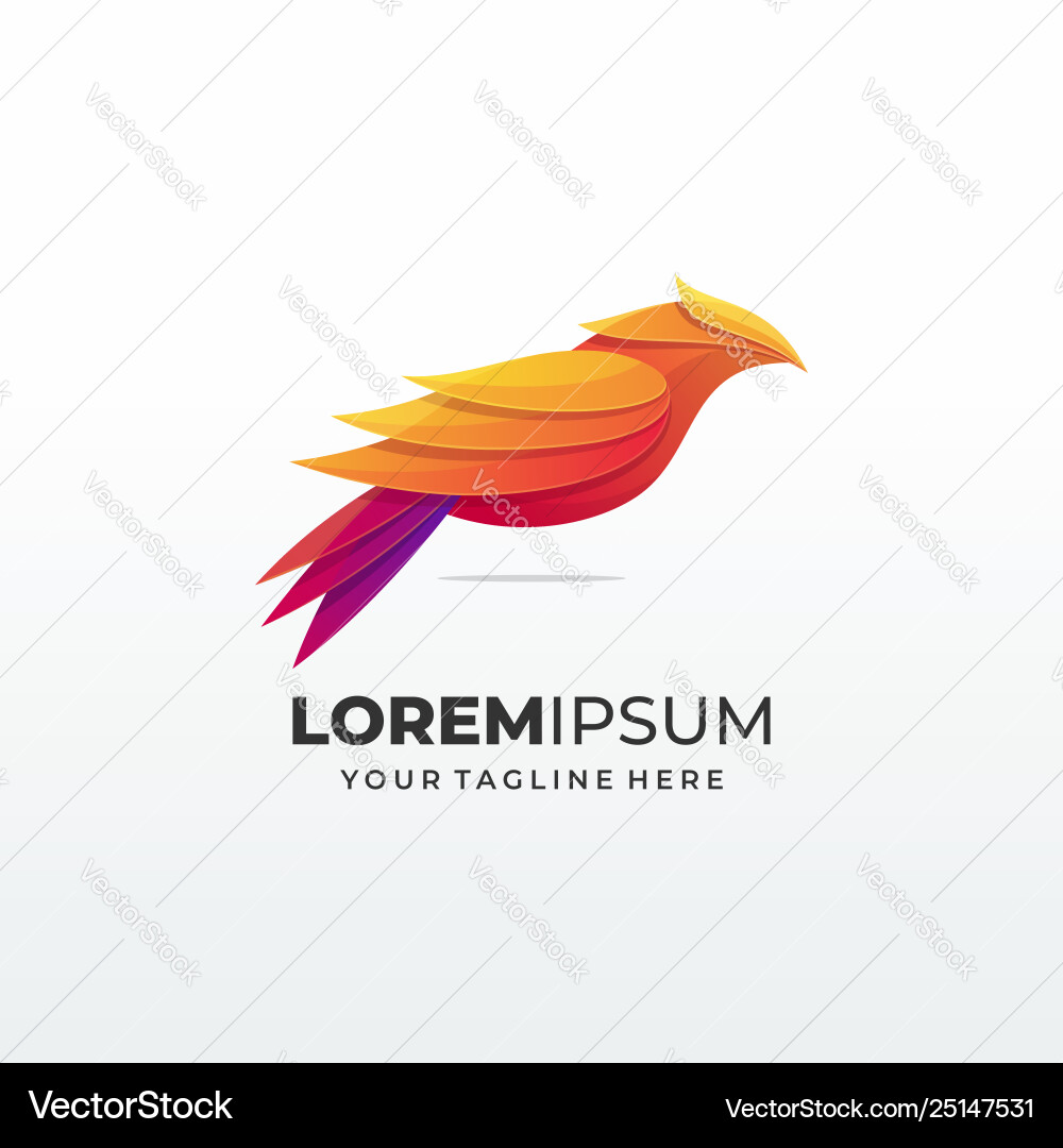 Bird abstract conceptsin bright gradient colors Vector Image