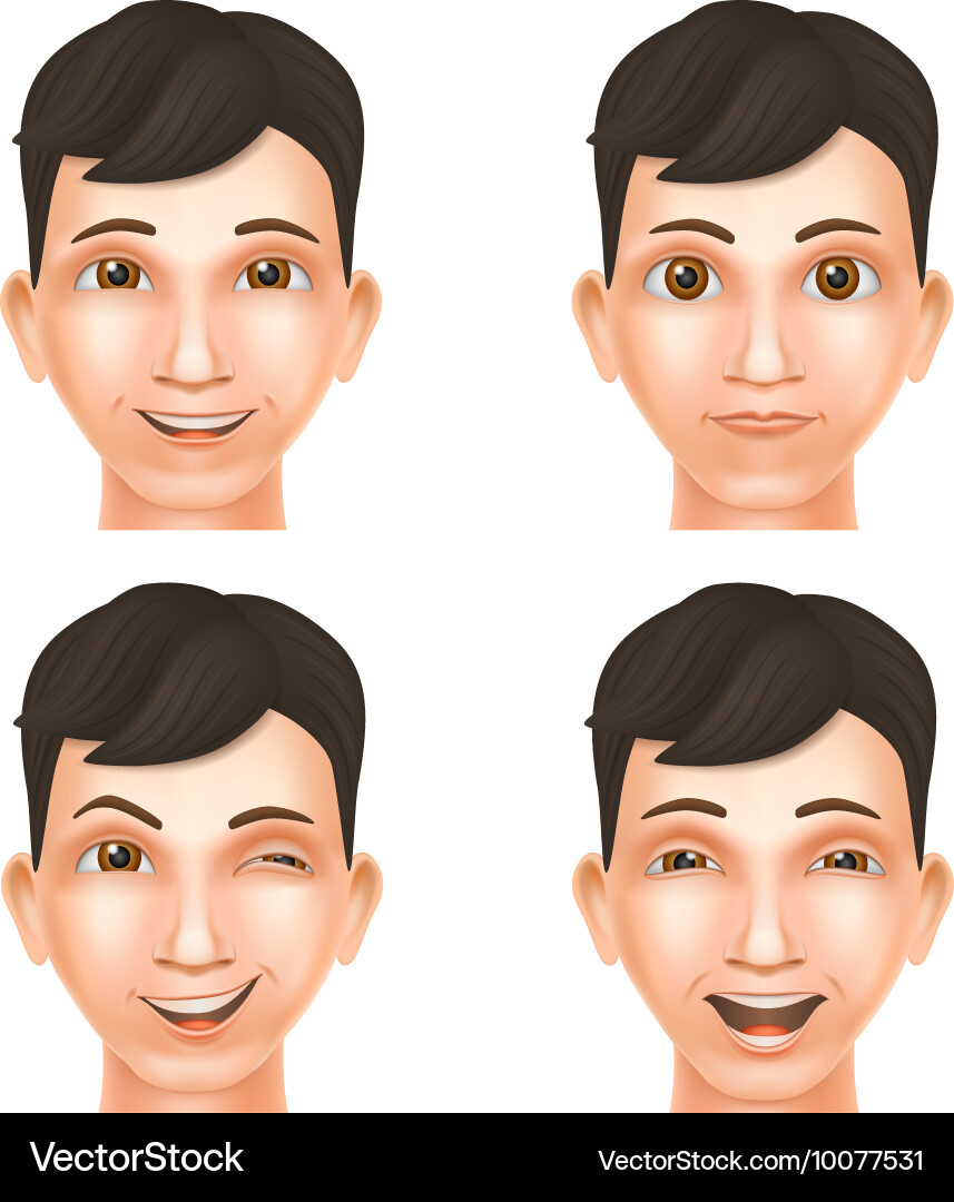 Face of glad young man Royalty Free Vector Image