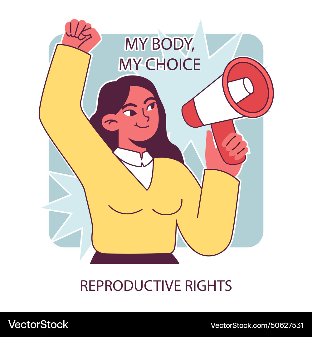 Reproductive rights empowered resolute woman Vector Image